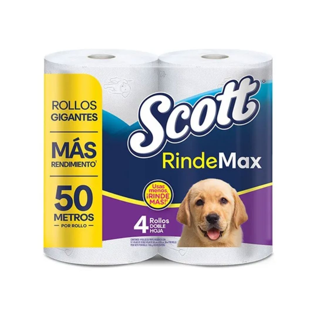 Papel Higienico Rindemax Doble Hoja Scott 50 mts 24 Rollos