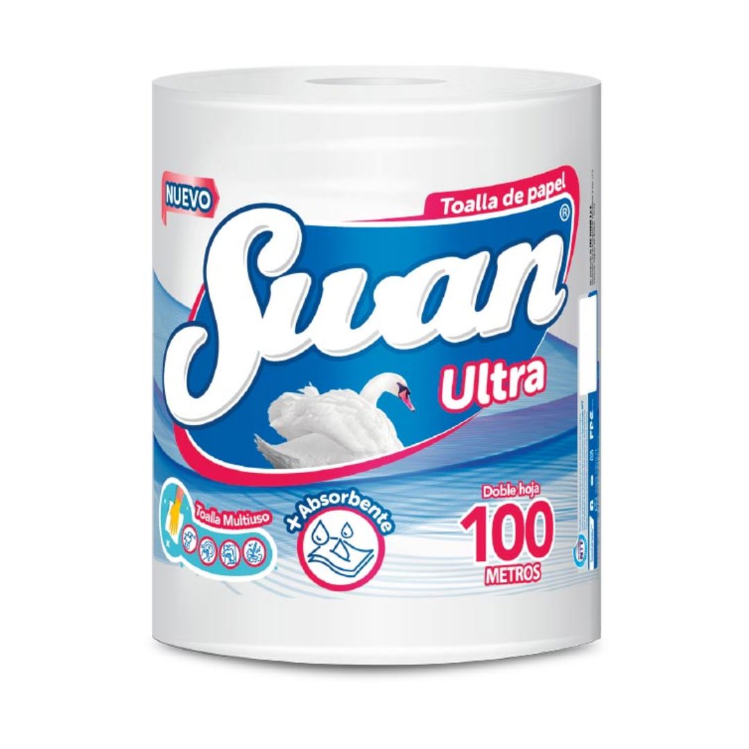 Toalla de Papel Doble Hoja Swan Ultra 100 metros